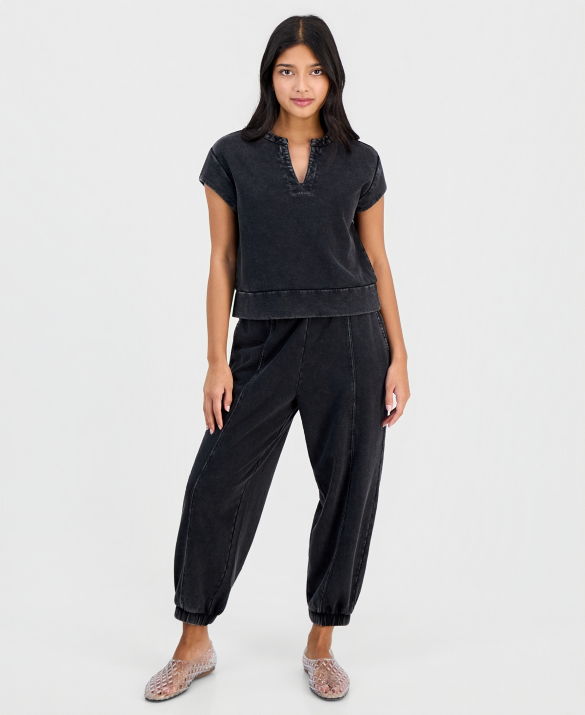 Click here for And Now This Petite French Terry Balloon-Leg Pants... prices