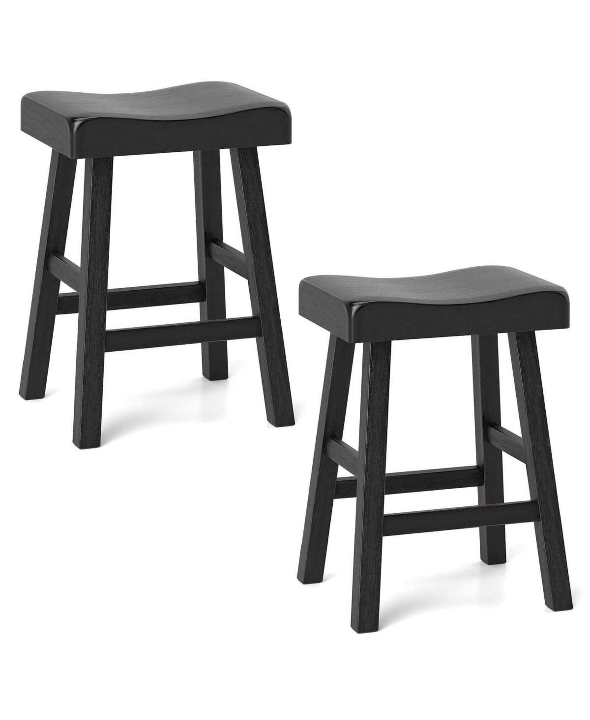 Click here for Costway Modern Solid Wood Saddle Stools Set of wit... prices