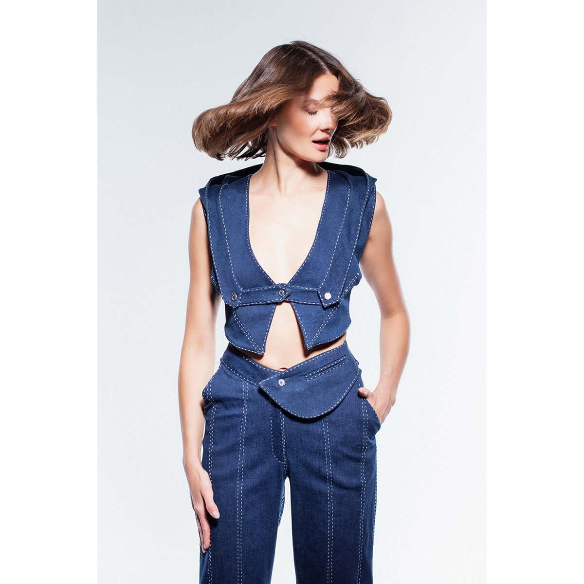 Click here for Jendue Womens Lia Denim Top - Stylish Denim Vest |... prices