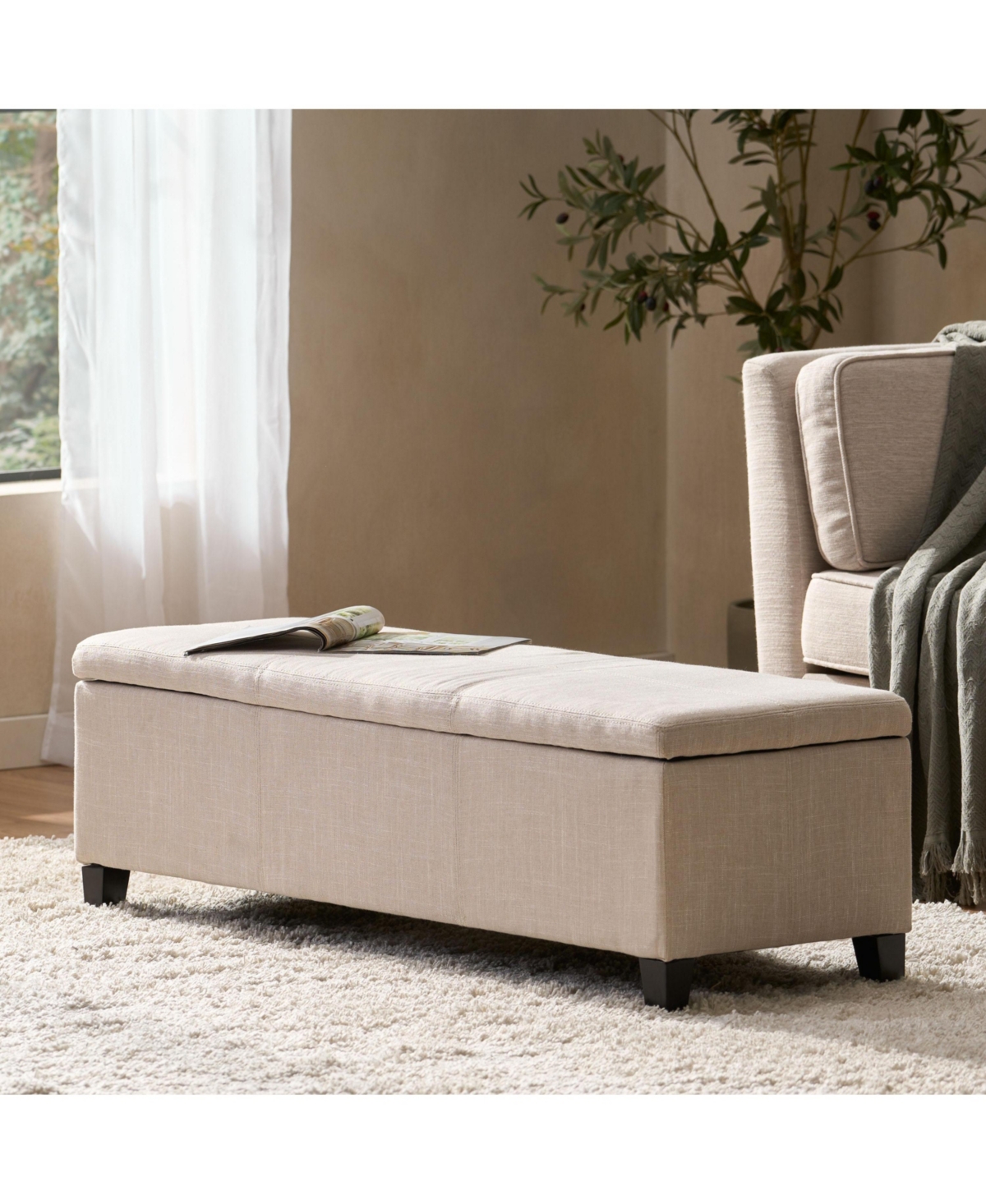 Click here for Flynama Upholstered Storage Ottoman Bench with Sol... prices