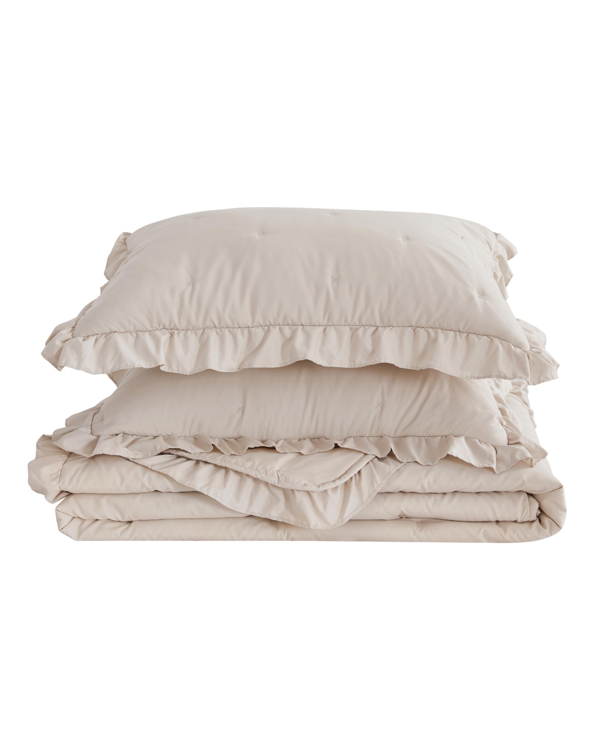 Click here for Linery & Co Dot Stitch Ruffled Quilt Set With Sham... prices