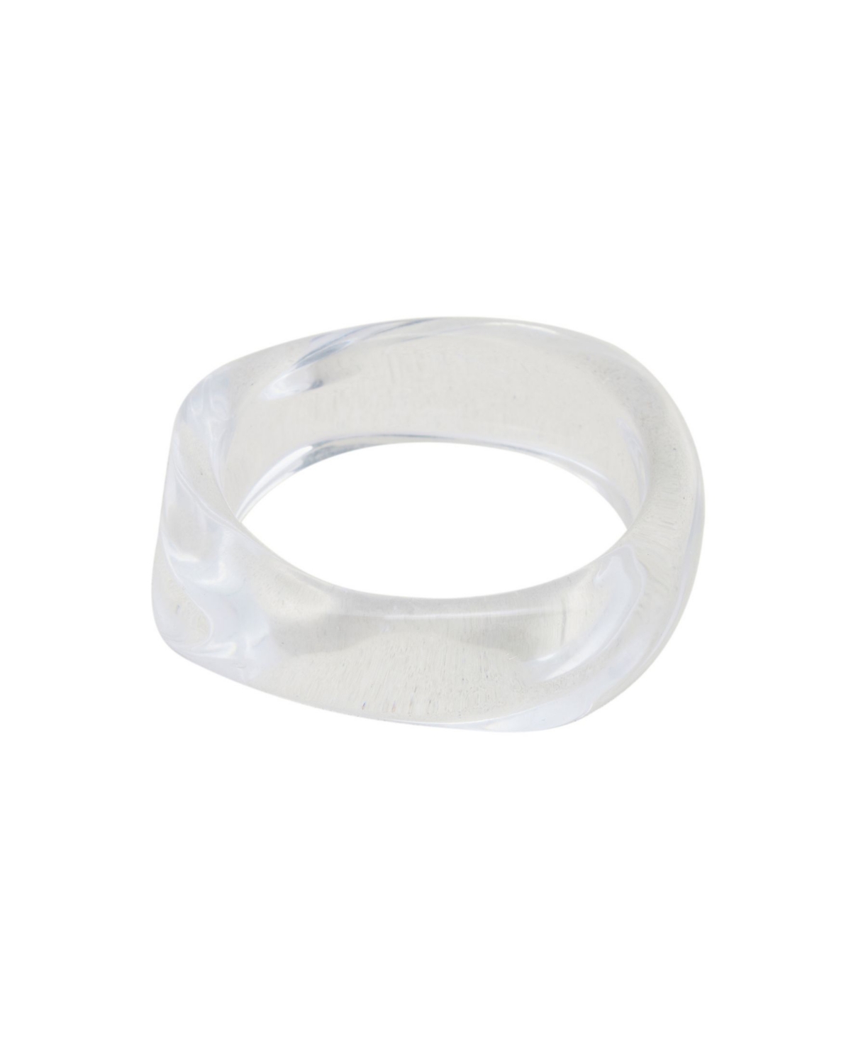 Click here for St. Moran Clear Lucite Leau Bangle Bracelet - Whit... prices