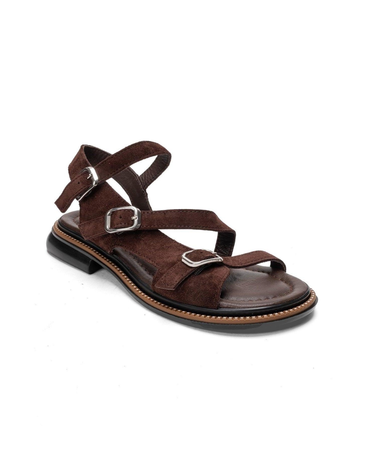 Click here for Forever & Always Shoes Morez Leather Sandal - Brow... prices