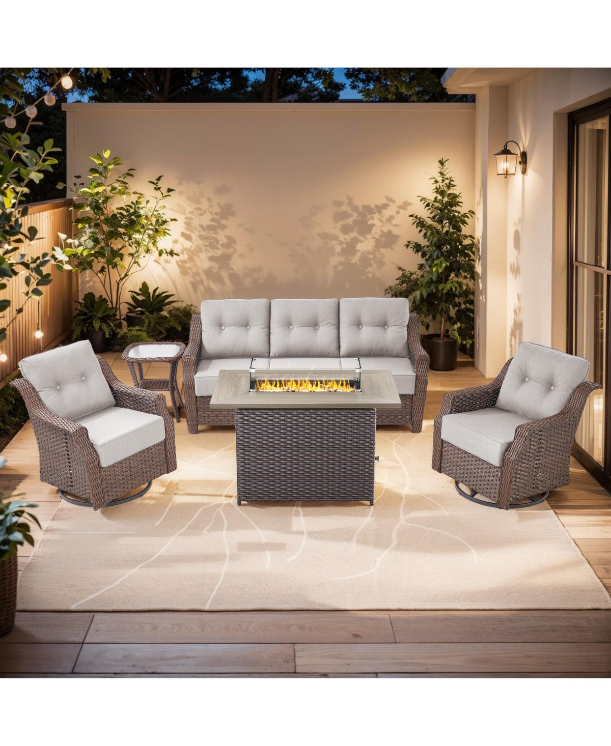 Click here for Pocassy 5-Piece Wicker Patio Conversation Set with... prices