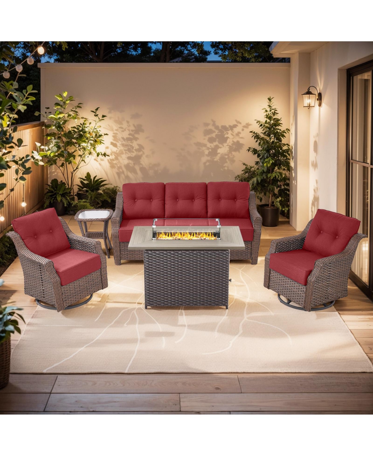 Click here for Pocassy 5-Piece Wicker Patio Conversation Set with... prices
