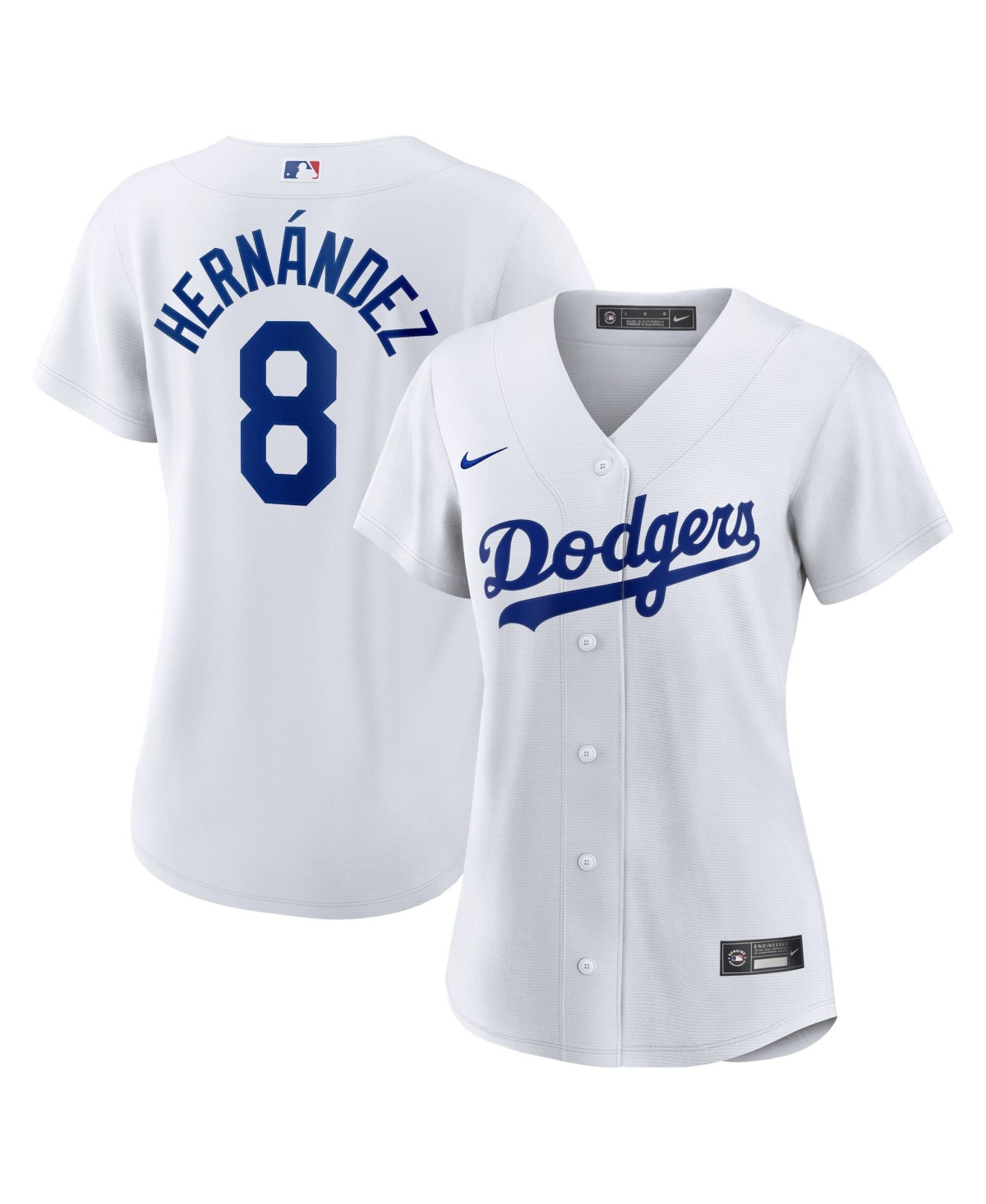 Click here for Nike Womens Enrique Hernandez White Los Angeles Do... prices