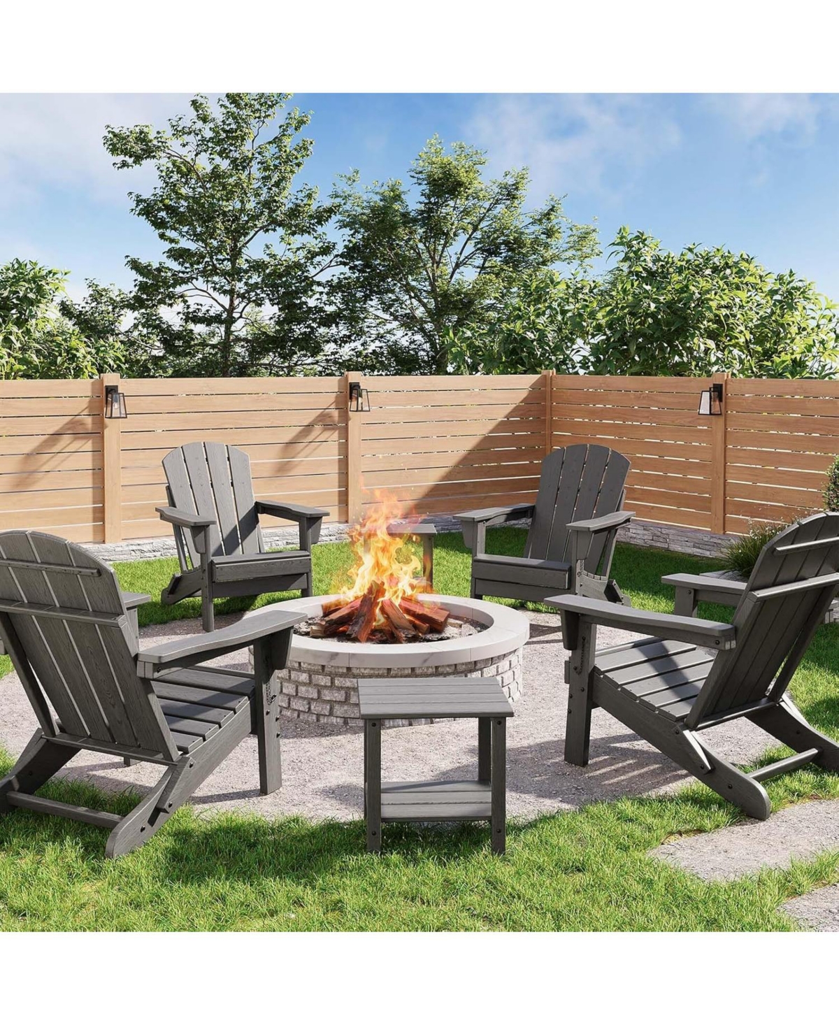 Click here for gaomon Hdpe All-Weather Wood Texture Set of 4 Fold... prices