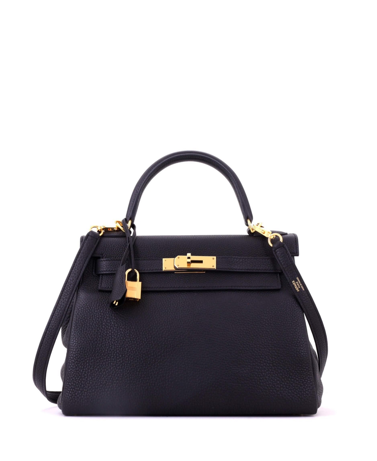 Click here for Pre-Owned HERMES Kelly 28 Handbag Black Togo with... prices