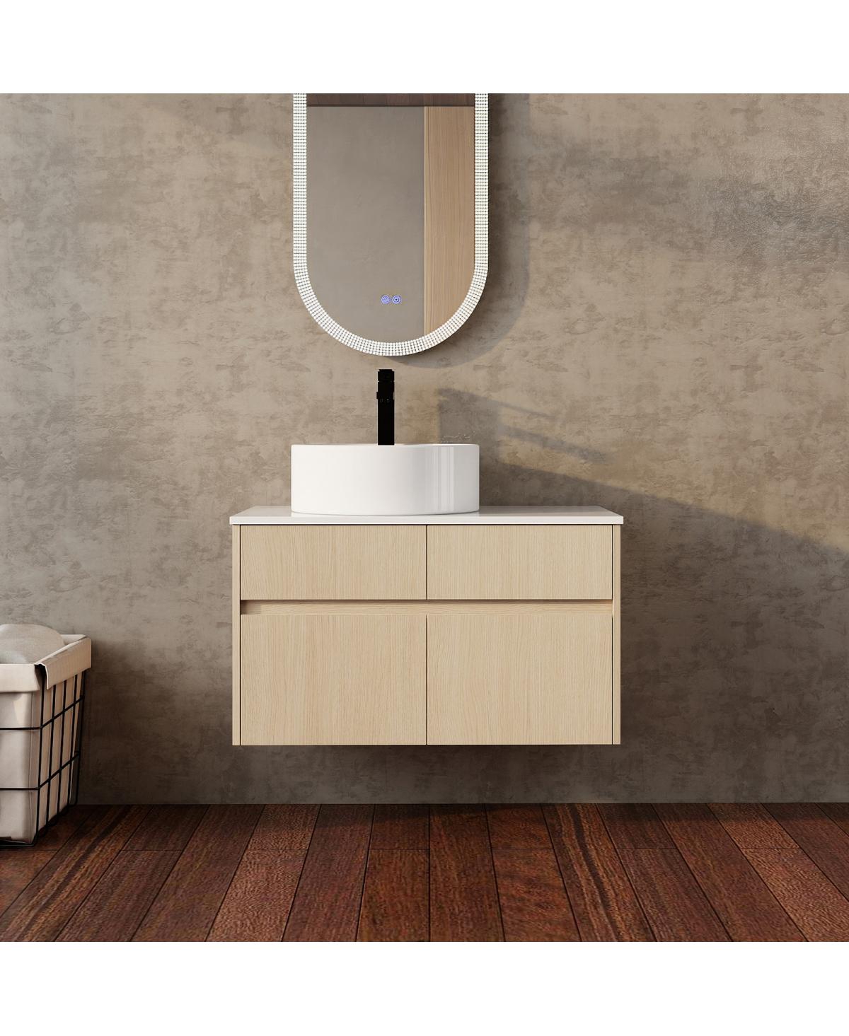 Click here for Sillysis 31.5 Inch Wall Mounted Bathroom Vanity wi... prices