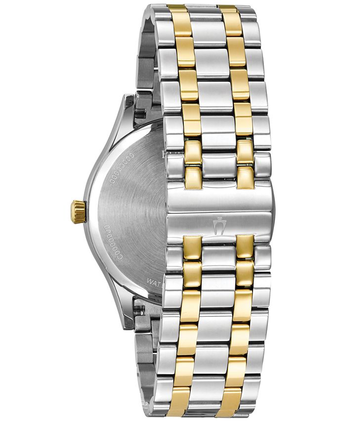 Bulova Men's Diamond Accent Two-Tone Stainless Steel Bracelet Watch ...