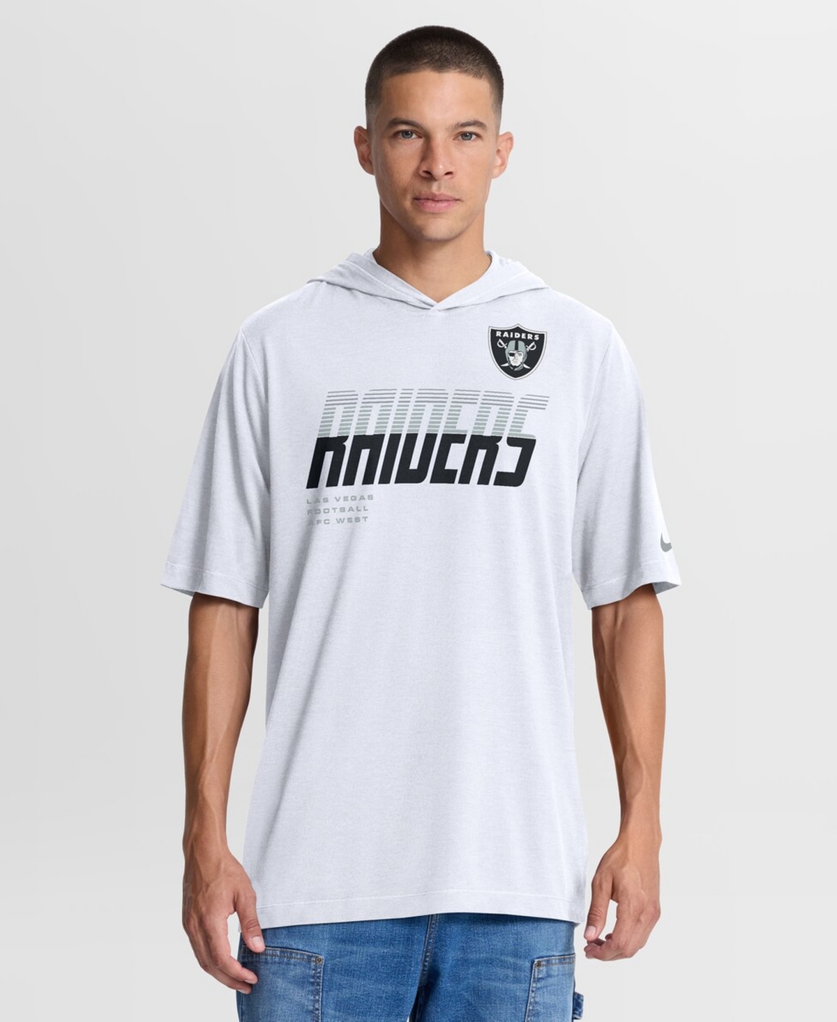 Click here for Nike Mens White Las Vegas Raiders Tri-Blend Hooded... prices