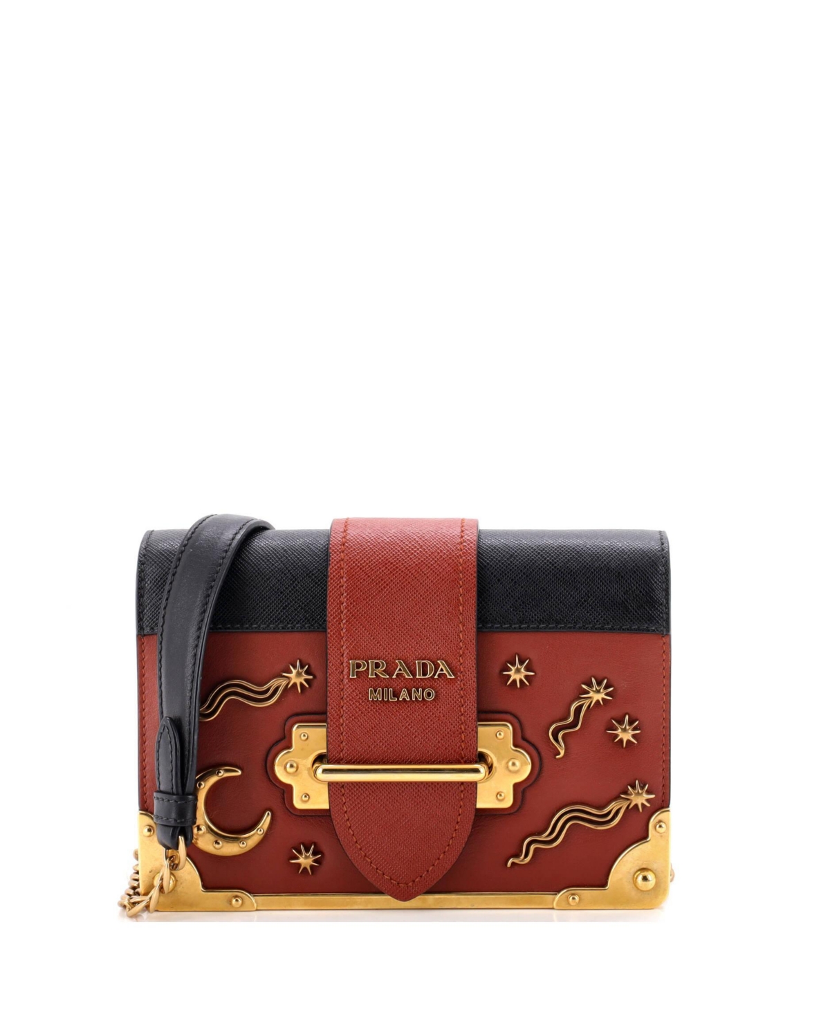 Click here for Pre-Owned Prada Small Cahier Crossbody Bag Embelli... prices