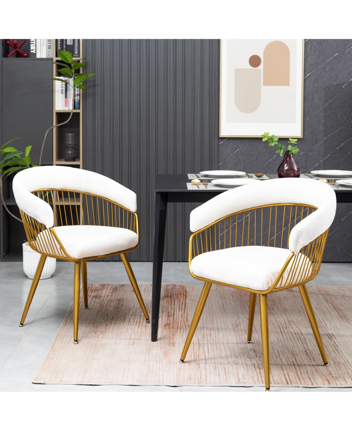 Click here for Dyhome Mid-Century Modern Glam Velvet Dining Chair... prices
