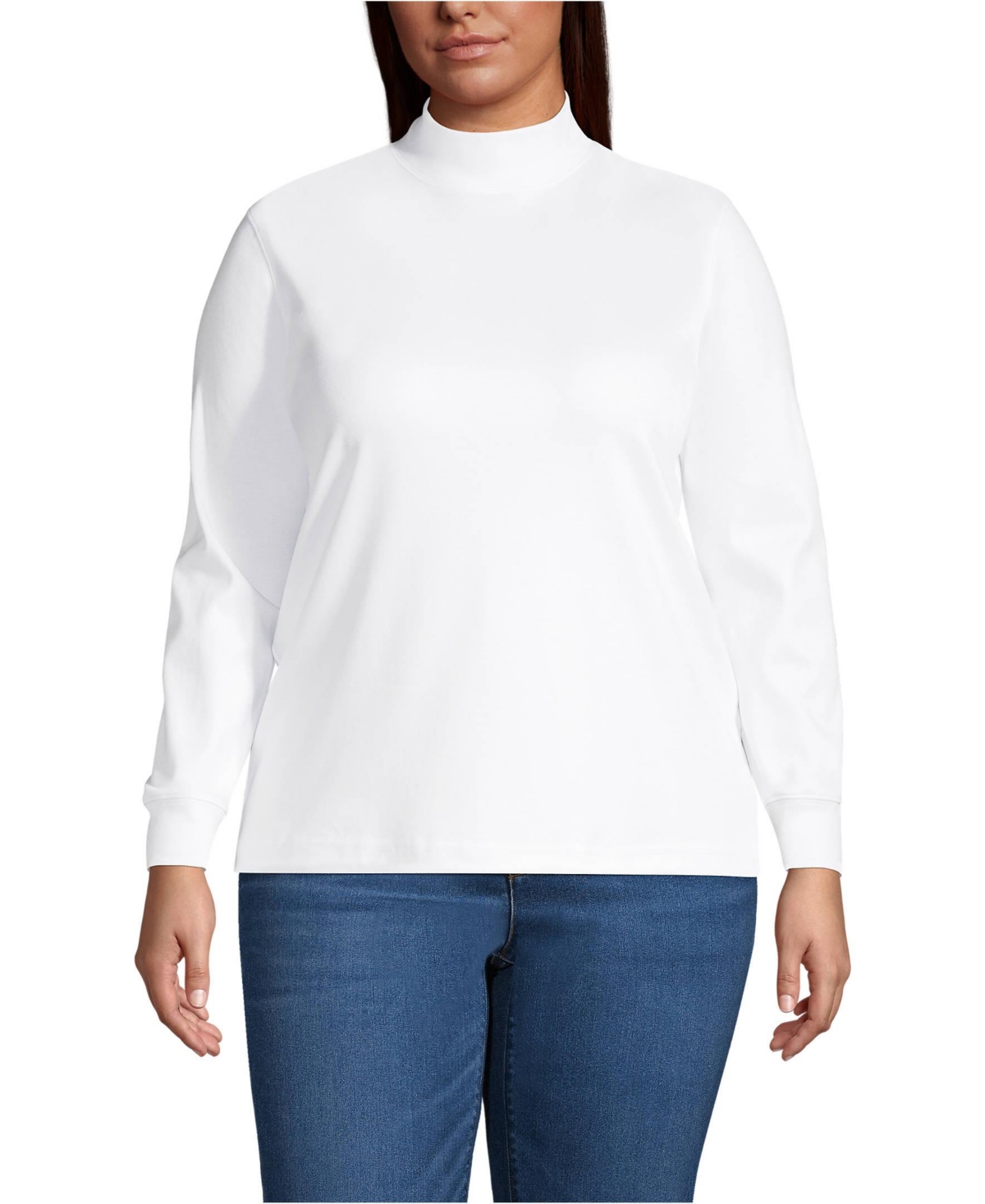 Click here for Lands End Plus Size Long Sleeve Supima Mock Turtle... prices