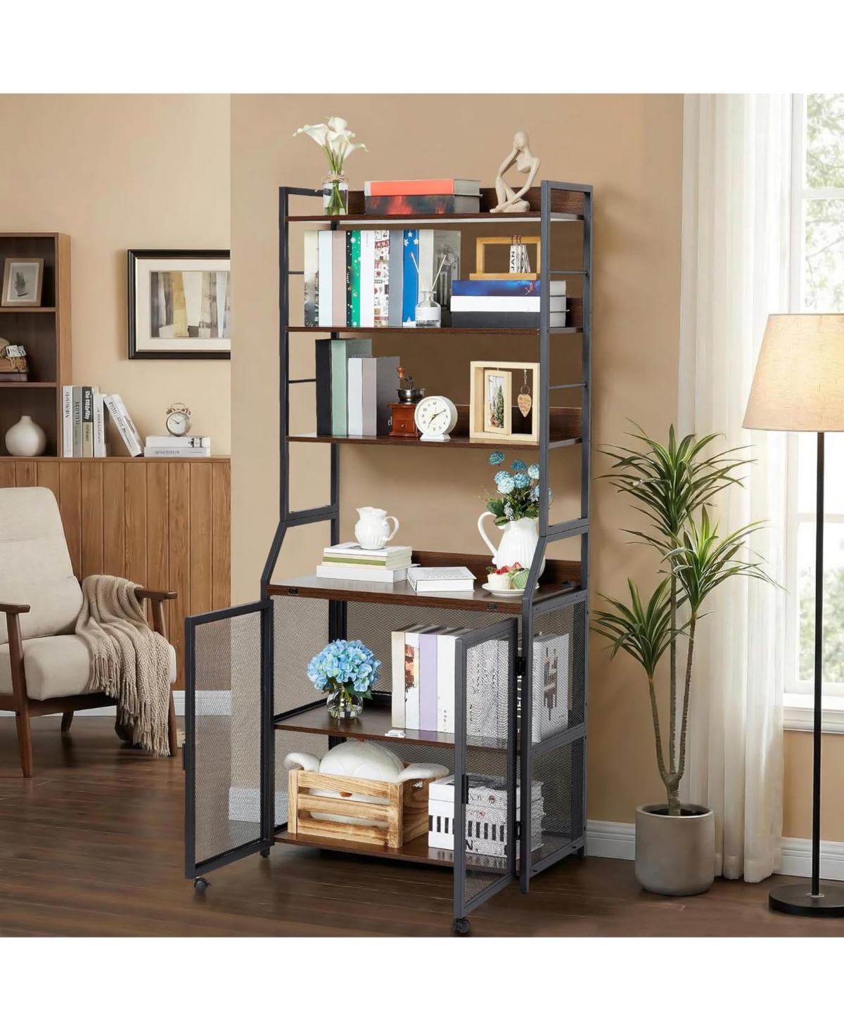 Click here for gaomon 70 Inch Industrial 2-in-1 Bookshelf Desk wi... prices