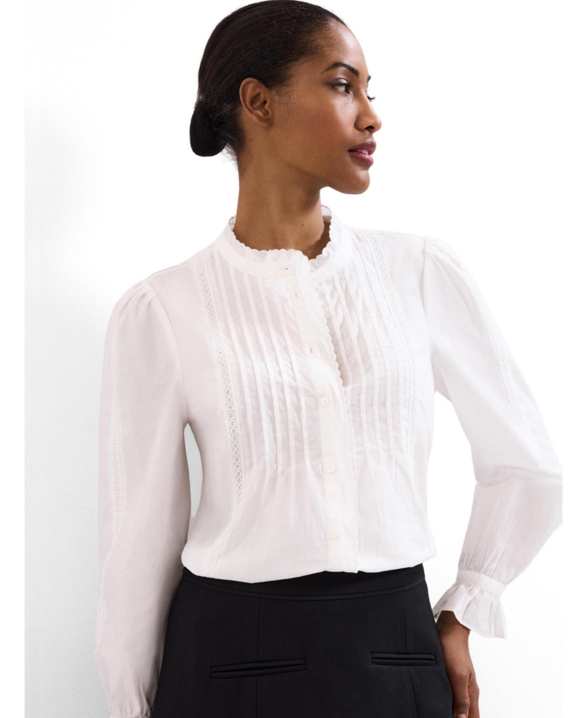 Click here for Phase Eight Womens Laurie Pleated Embroidered Cott... prices