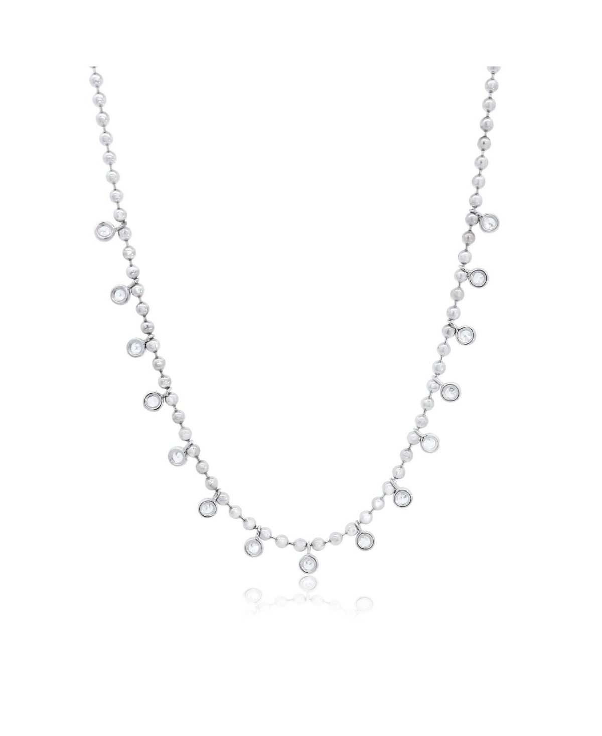Click here for The Lovery Beaded Cz Dangle Necklace Sterling Silv... prices