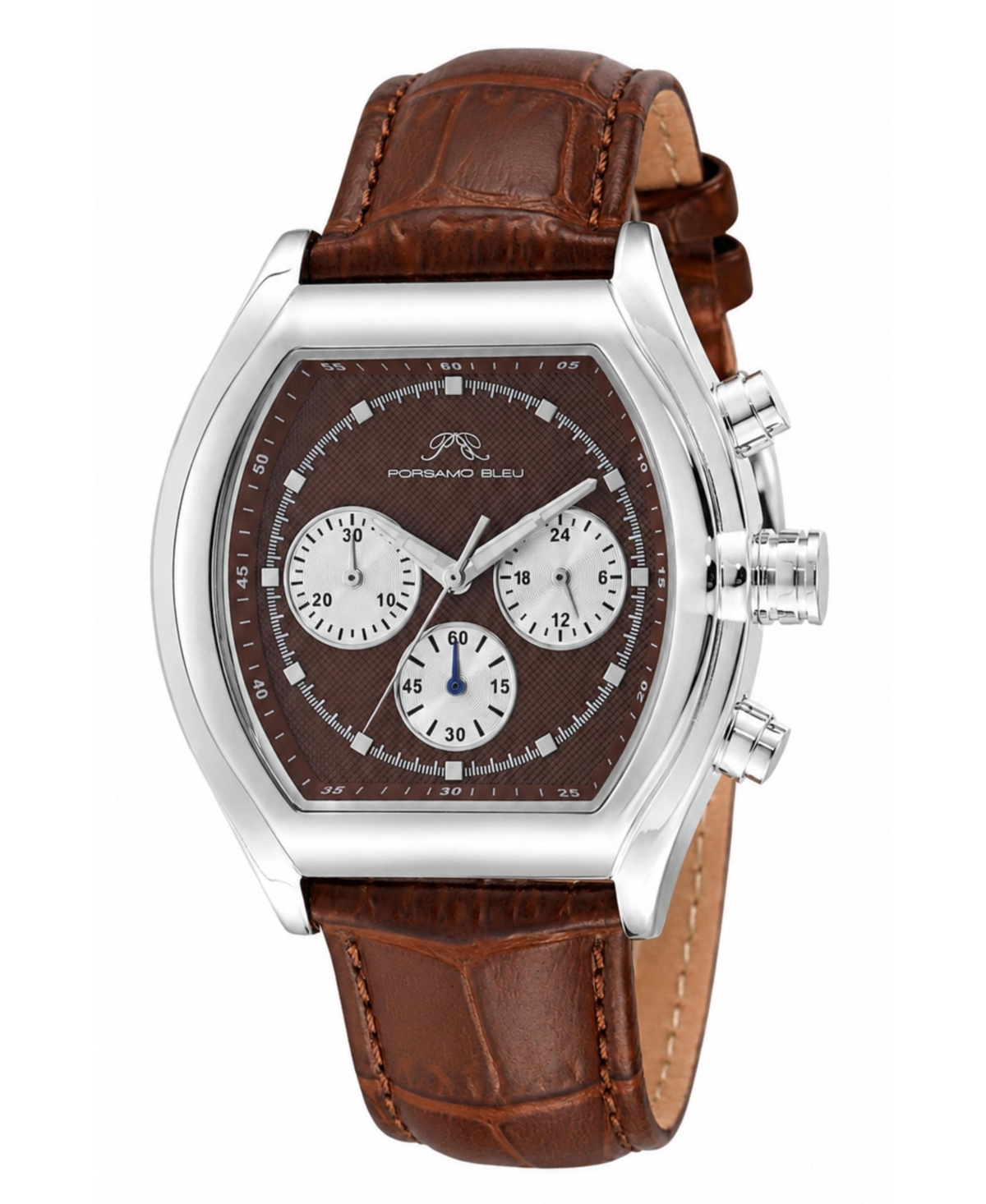 Click here for Porsamo Bleu Roman Chronograph Genuine Leather Sil... prices