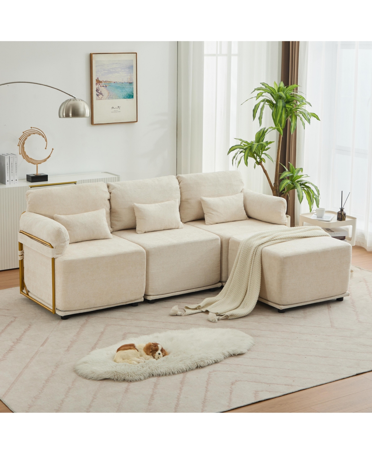 Click here for Dyhome 92.12 Modular Chenille Upholstered Sectiona... prices