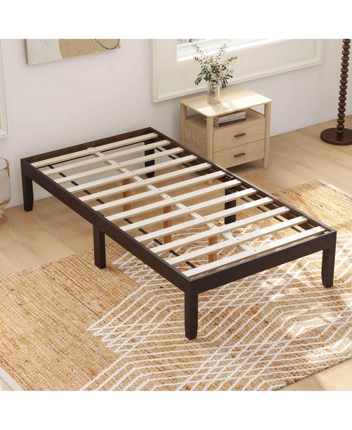 Click here for Costway Wooden Platform Bed Frame with Rubberwood... prices