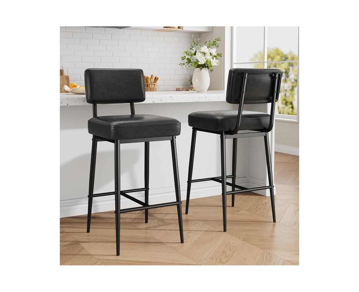 Click here for homfan 2 Set of Faux Leather Counter Height Bar St... prices