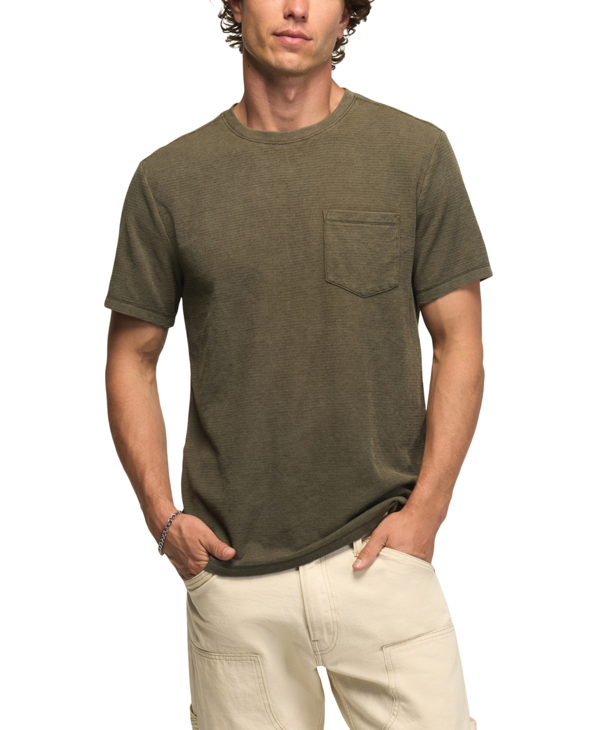 Click here for Lucky Brand Mens Rib Knit Crewneck T-Shirt - Olive prices