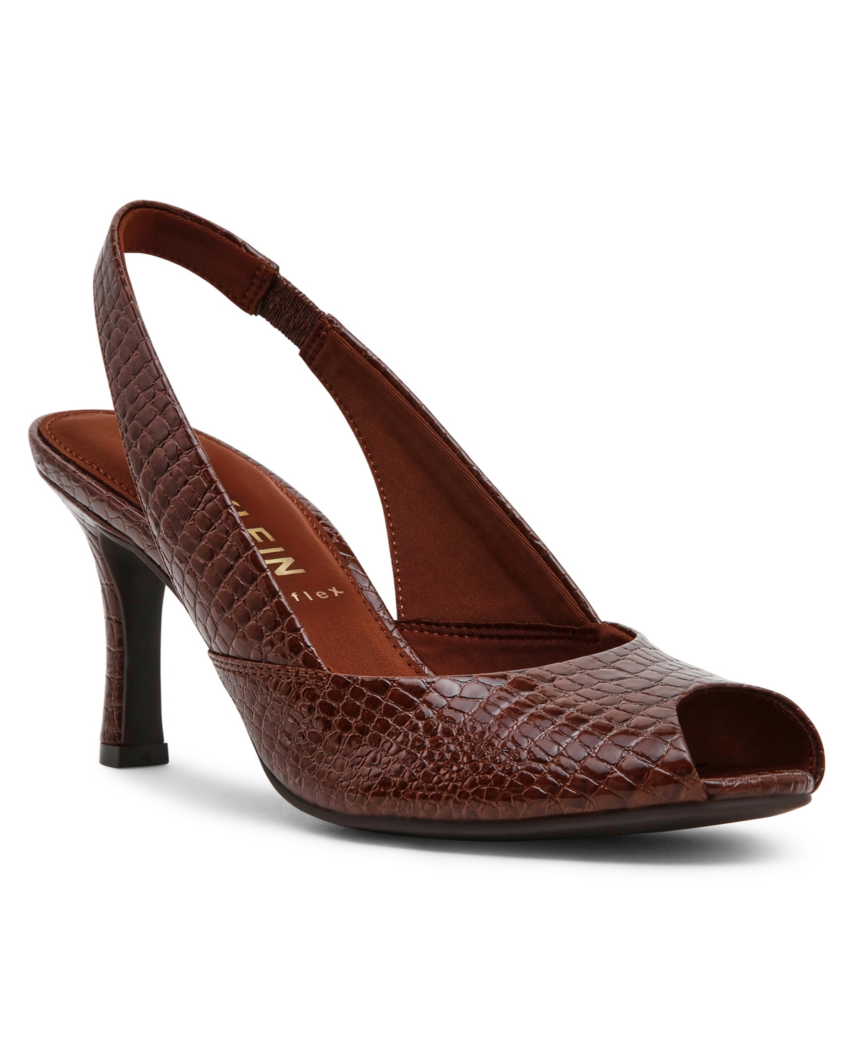Click here for Anne Klein Womens Jovi Peep Toe Pumps - Brown Liza... prices