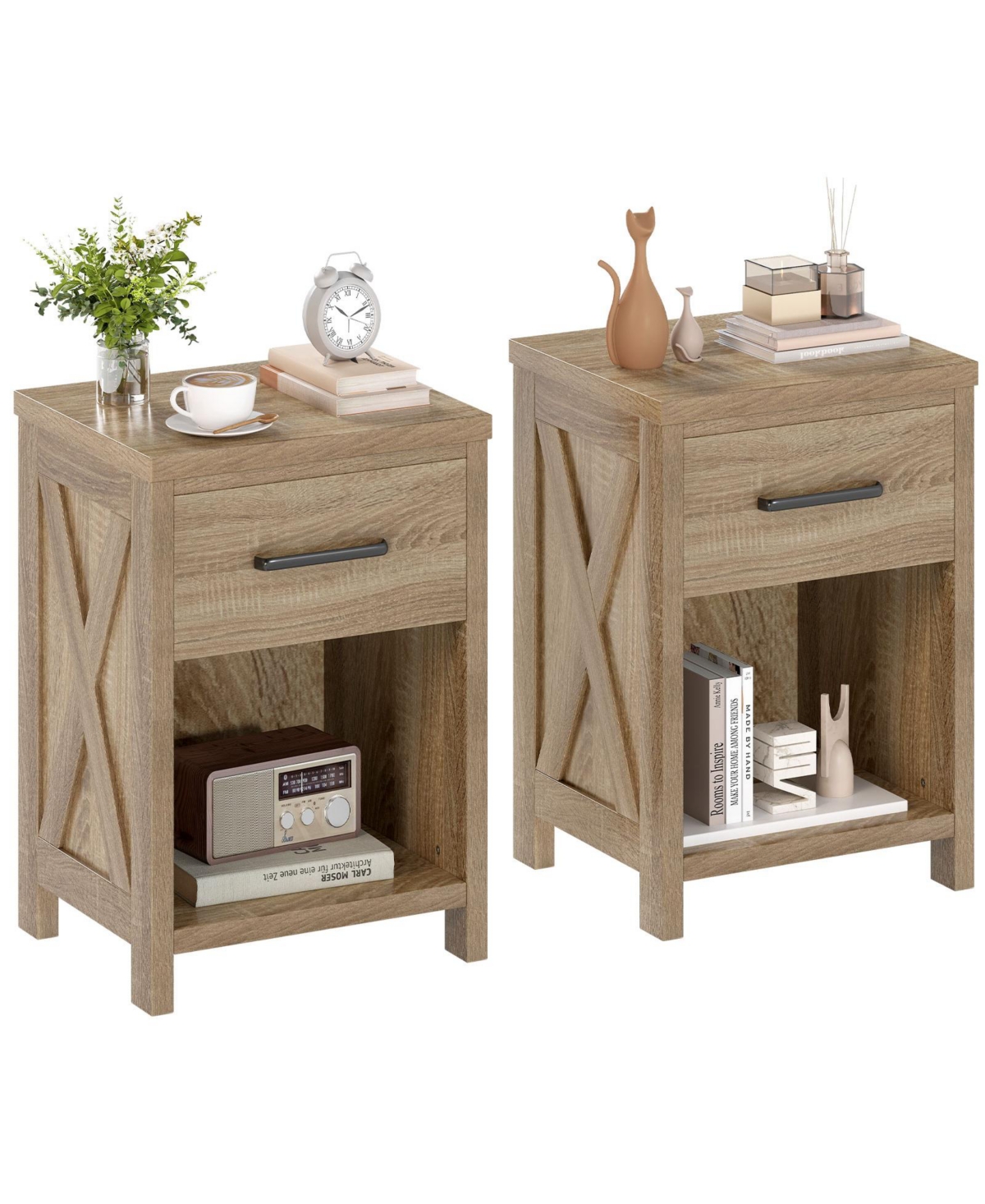 Click here for Gymax 2PCS Nightstand Sofa Side Table Rustic End T... prices