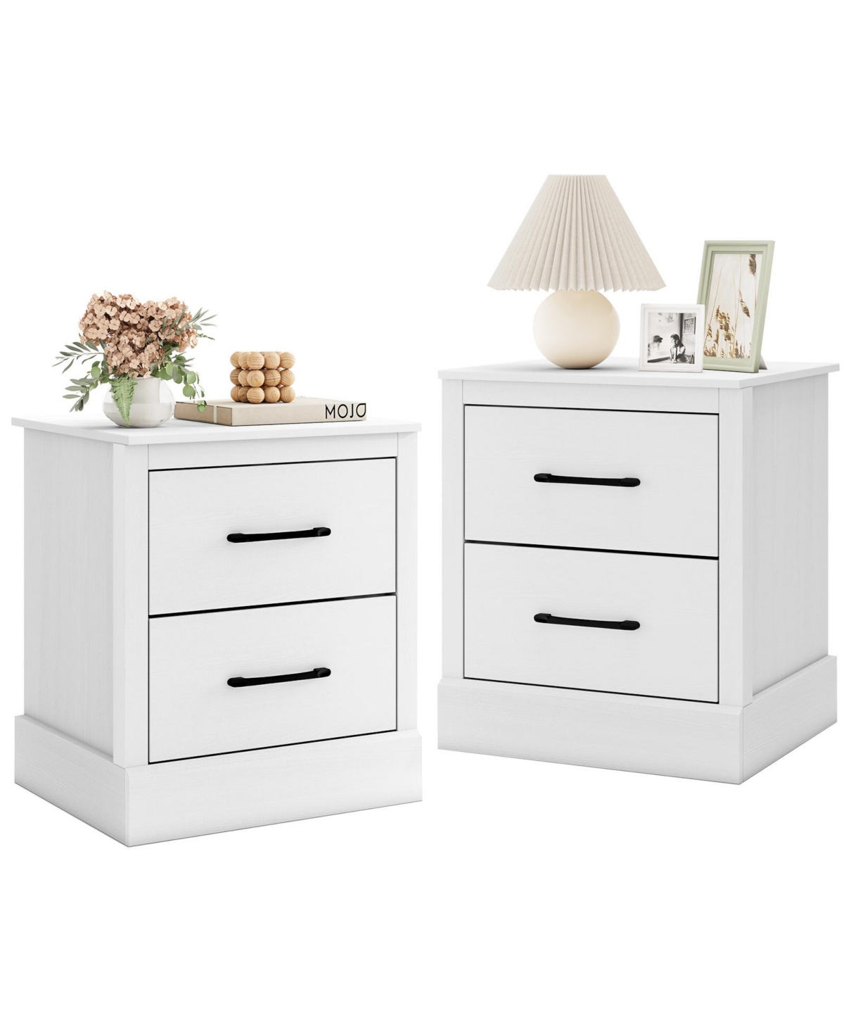 Click here for Gymax Set Of 2 18.5 Farmhouse Nightstand with 2 Dr... prices