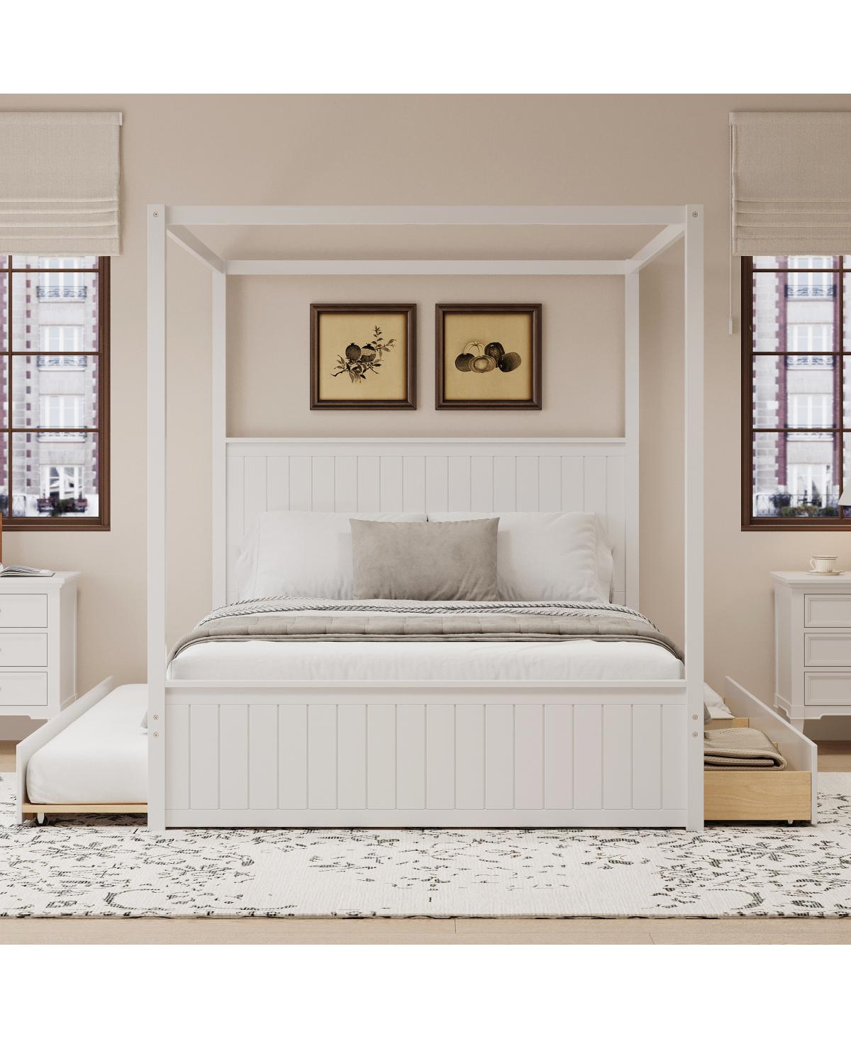 Click here for Streamdale Furniture Queen Canopy Platform Bed wit... prices