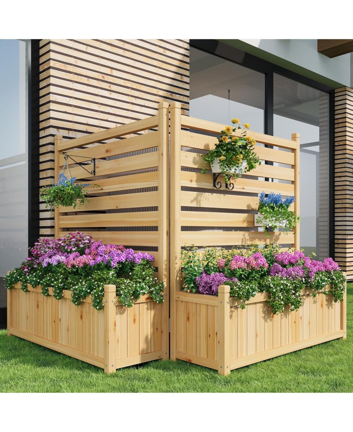 Click here for Xo 34x40 2-Pack Wooden Privacy Fence with Planter... prices
