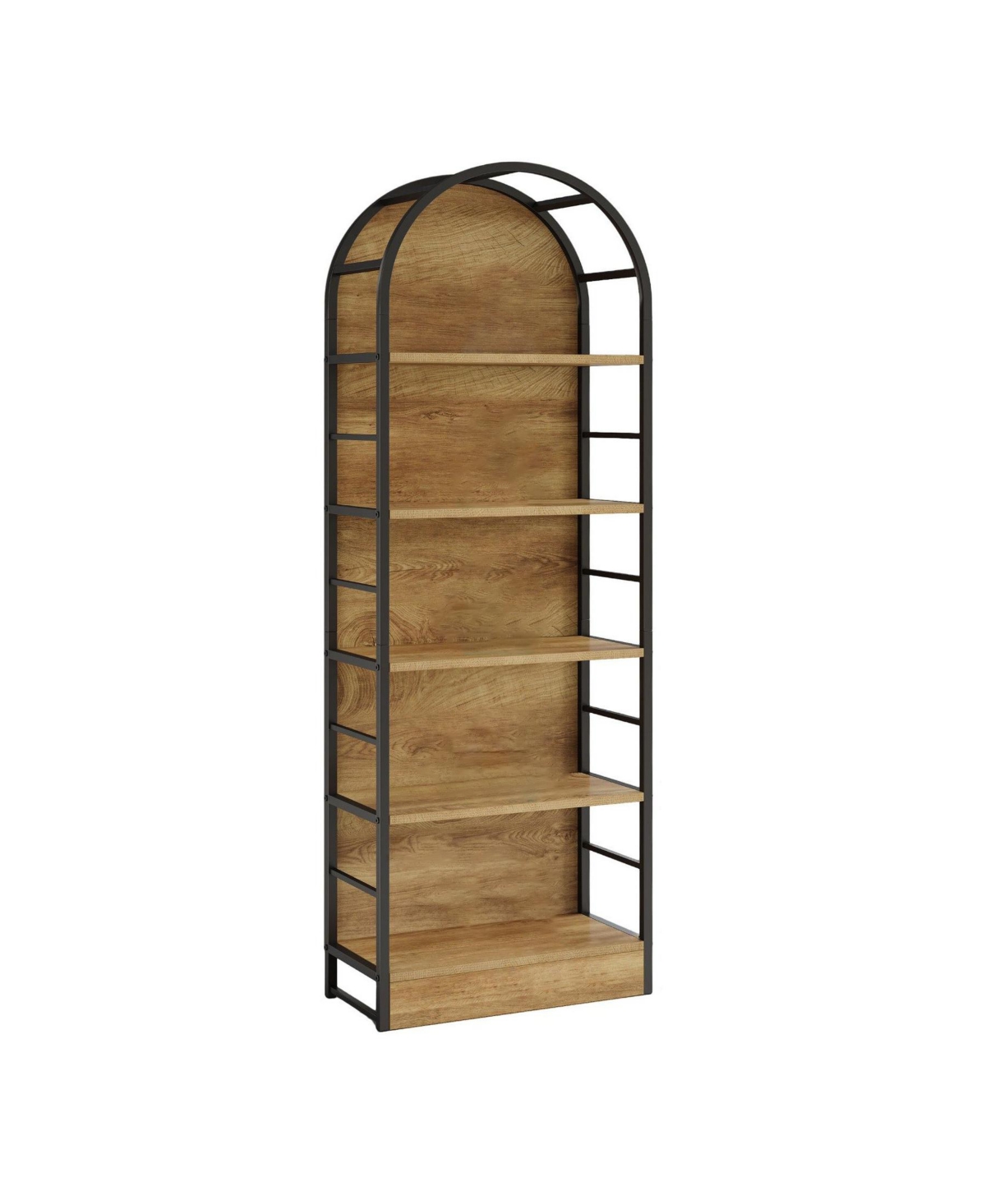 Click here for Slickblue Industrial 5-Tier Bookcase with Arched D... prices