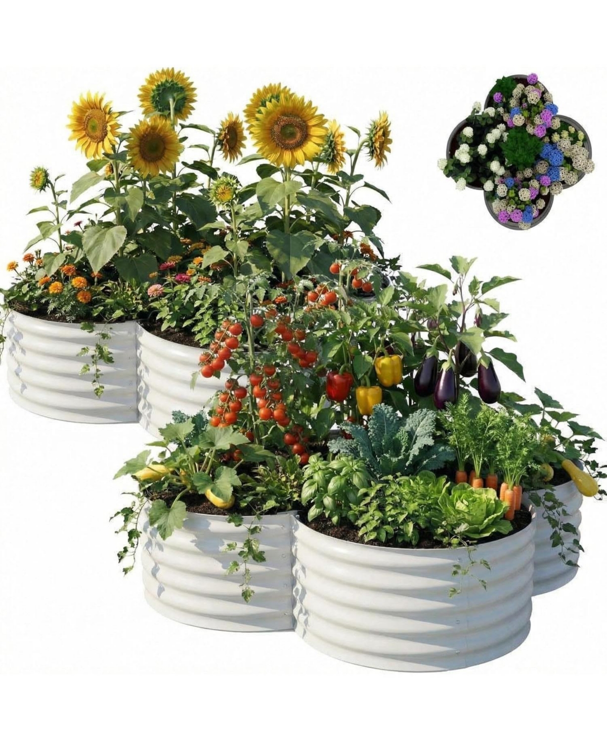 Click here for Xo 2-Pack 4x4x1FT Galvanized Raised Garden Bed  Me... prices