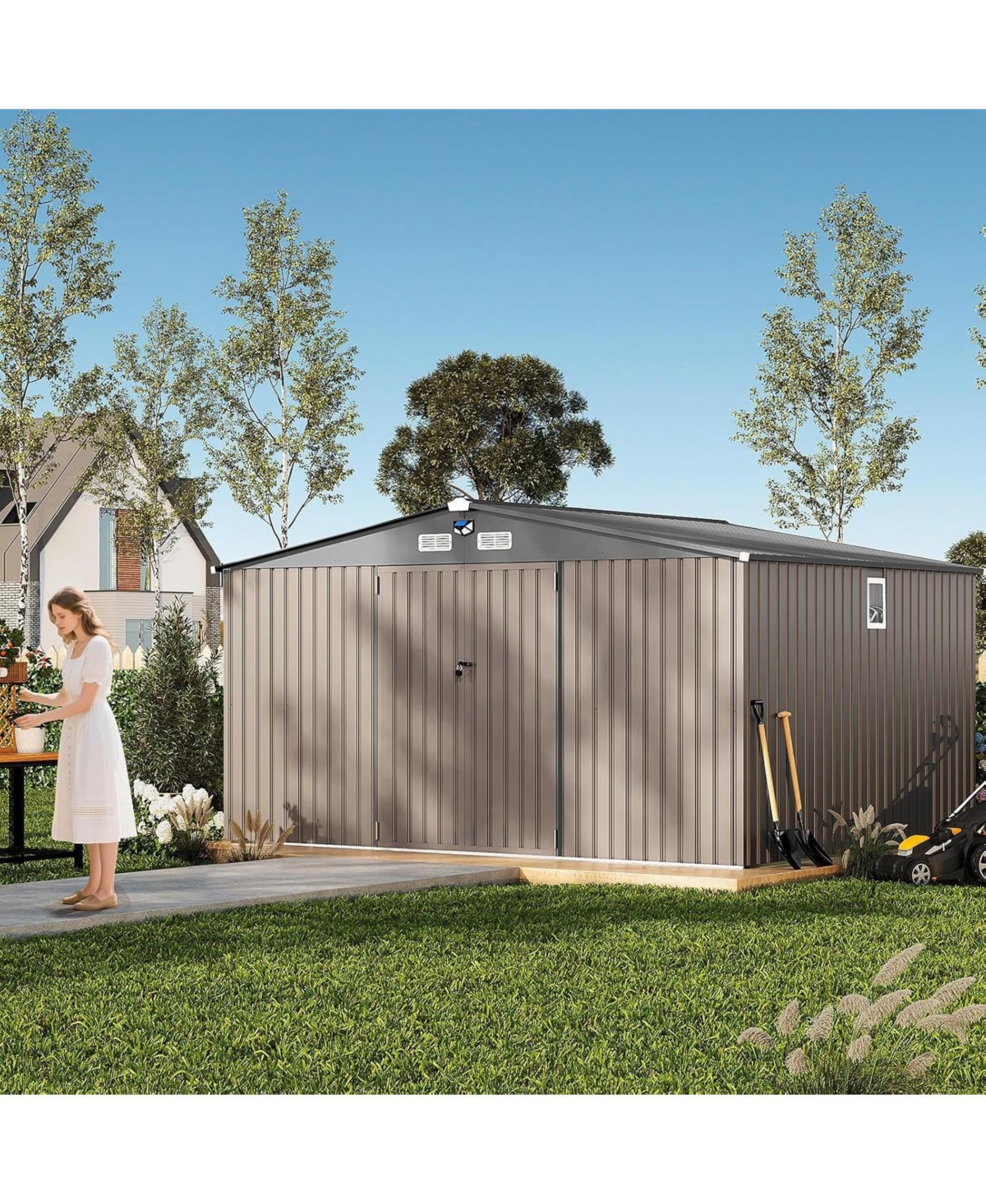 Click here for GarveeLife Outdoor Metal Storage Shed With Lockabl... prices