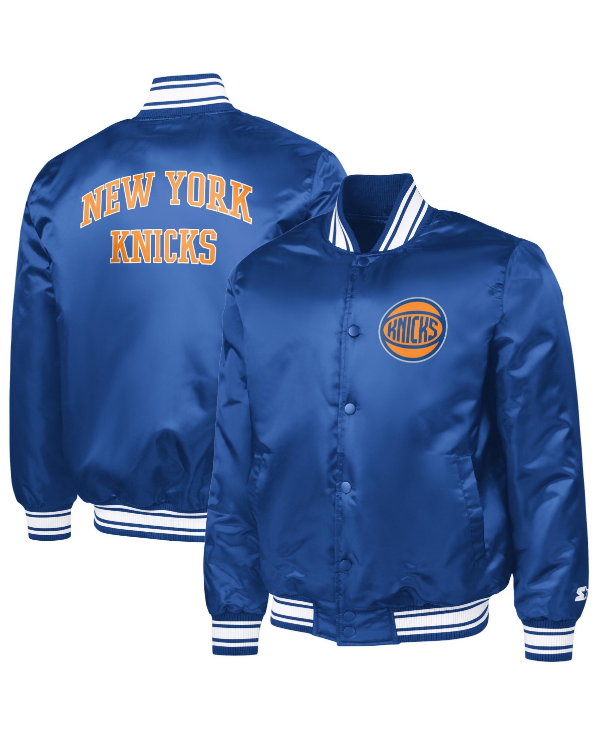 Click here for Starter Mens Blue New York Knicks Team Name Varsit... prices