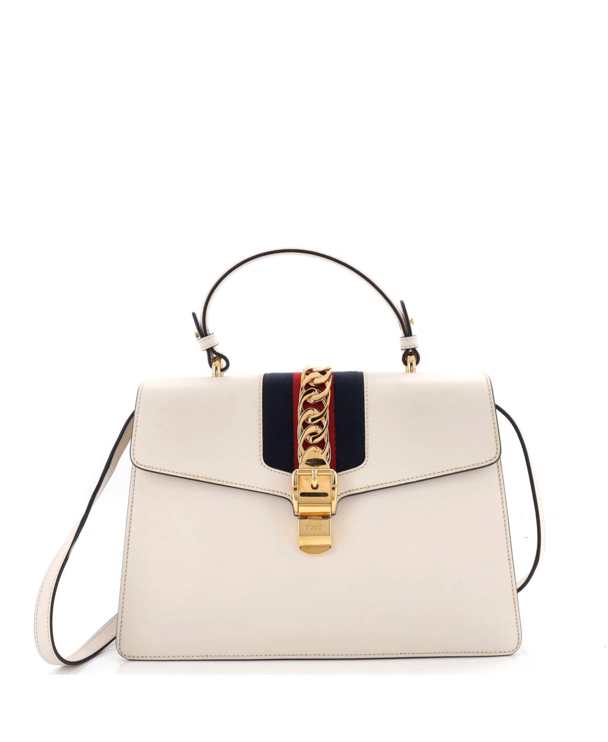 Click here for Pre-Owned Gucci Medium Sylvie Top Handle Bag Leath... prices