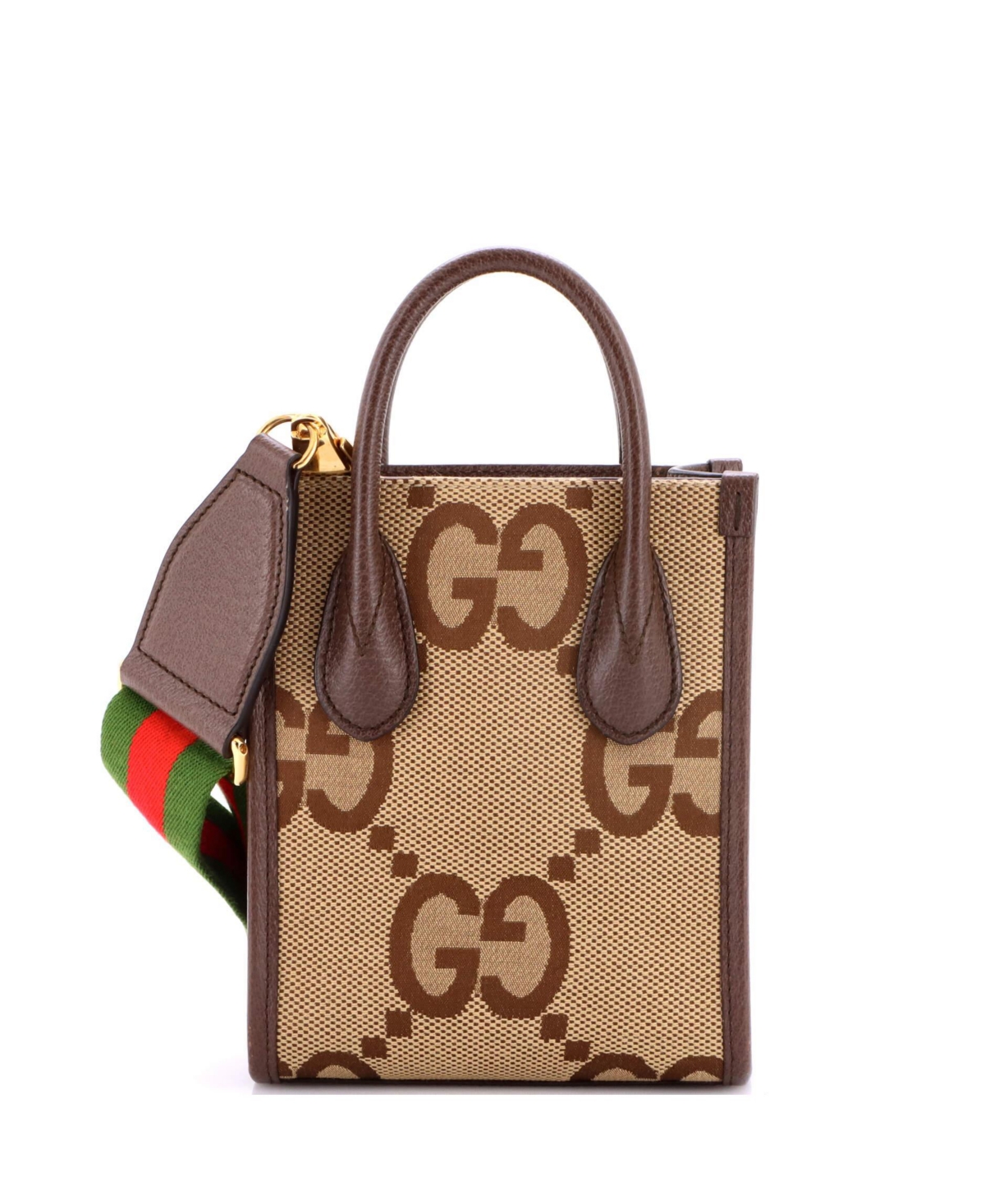 Click here for Pre-Owned Gucci Mini Vertical Tote Jumbo Gg Canvas... prices