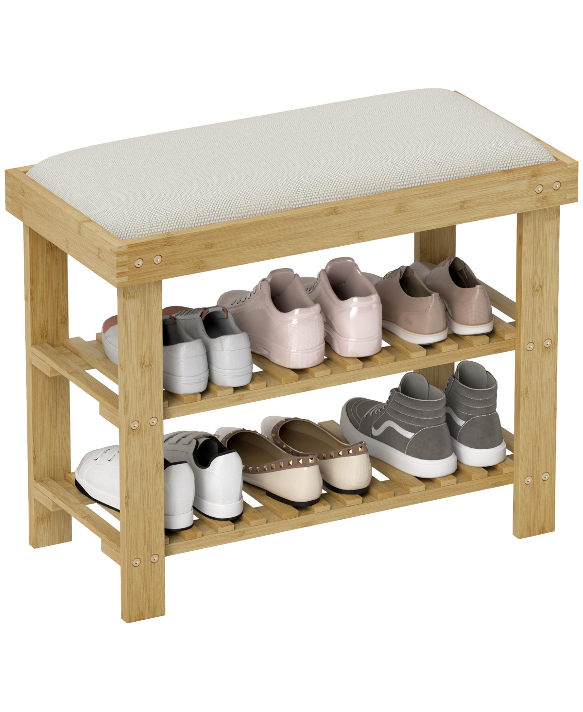 Click here for Homcom Bamboo Shoe Bench  Entryway Bench with Stor... prices