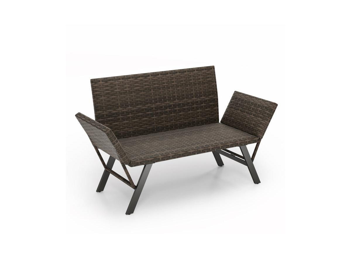 Click here for Lucky One 2-Person Convertible Patio Sofa Rattan D... prices