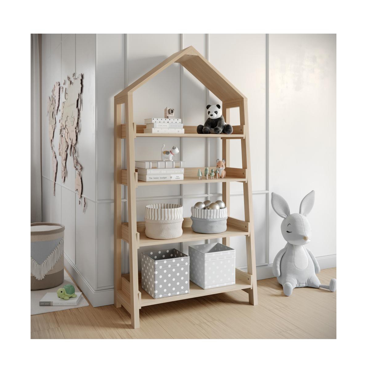 Click here for Buzz & Bloom Wood Open Bookshelf with Covered Tria... prices