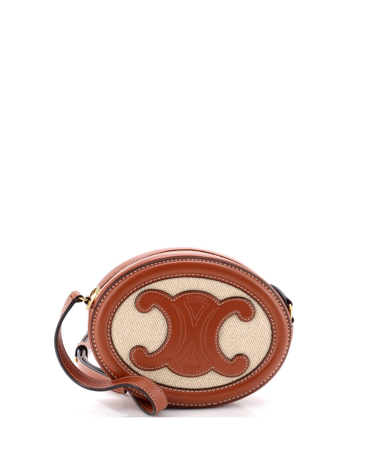 Click here for Pre-Owned Celine Triomphe Oval Crossbody Bag Canva... prices