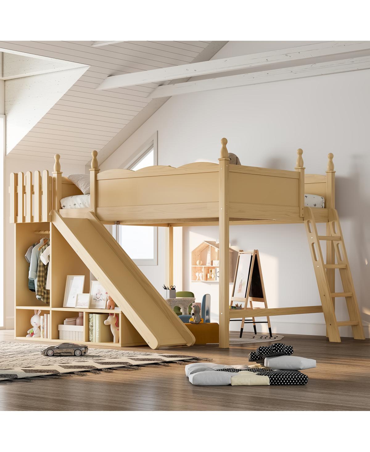 Click here for Streamdale Furniture Solid Wood Loft Bed with Stor... prices