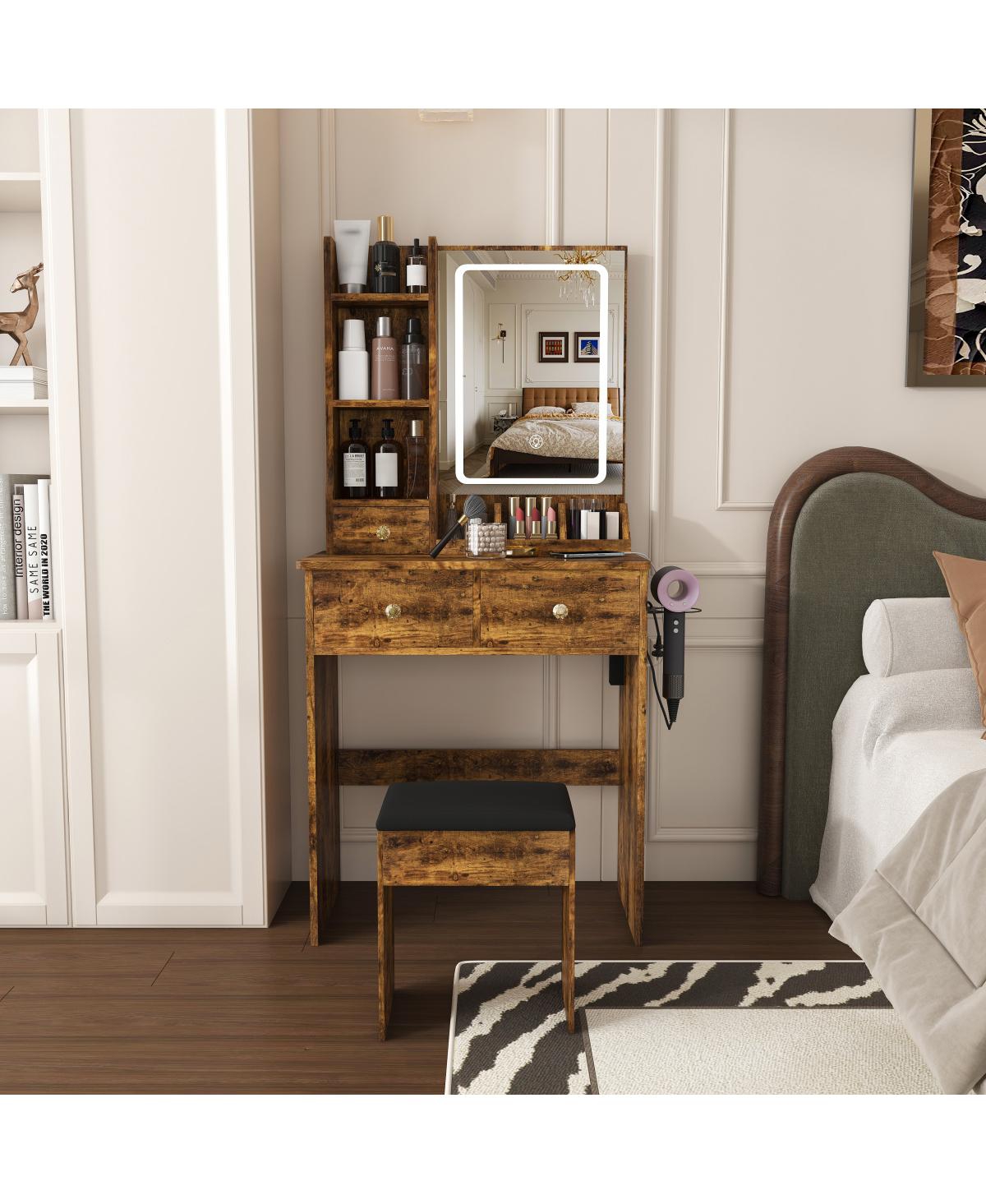 Click here for Streamdale Furniture Modern Vanity Desk with Led M... prices