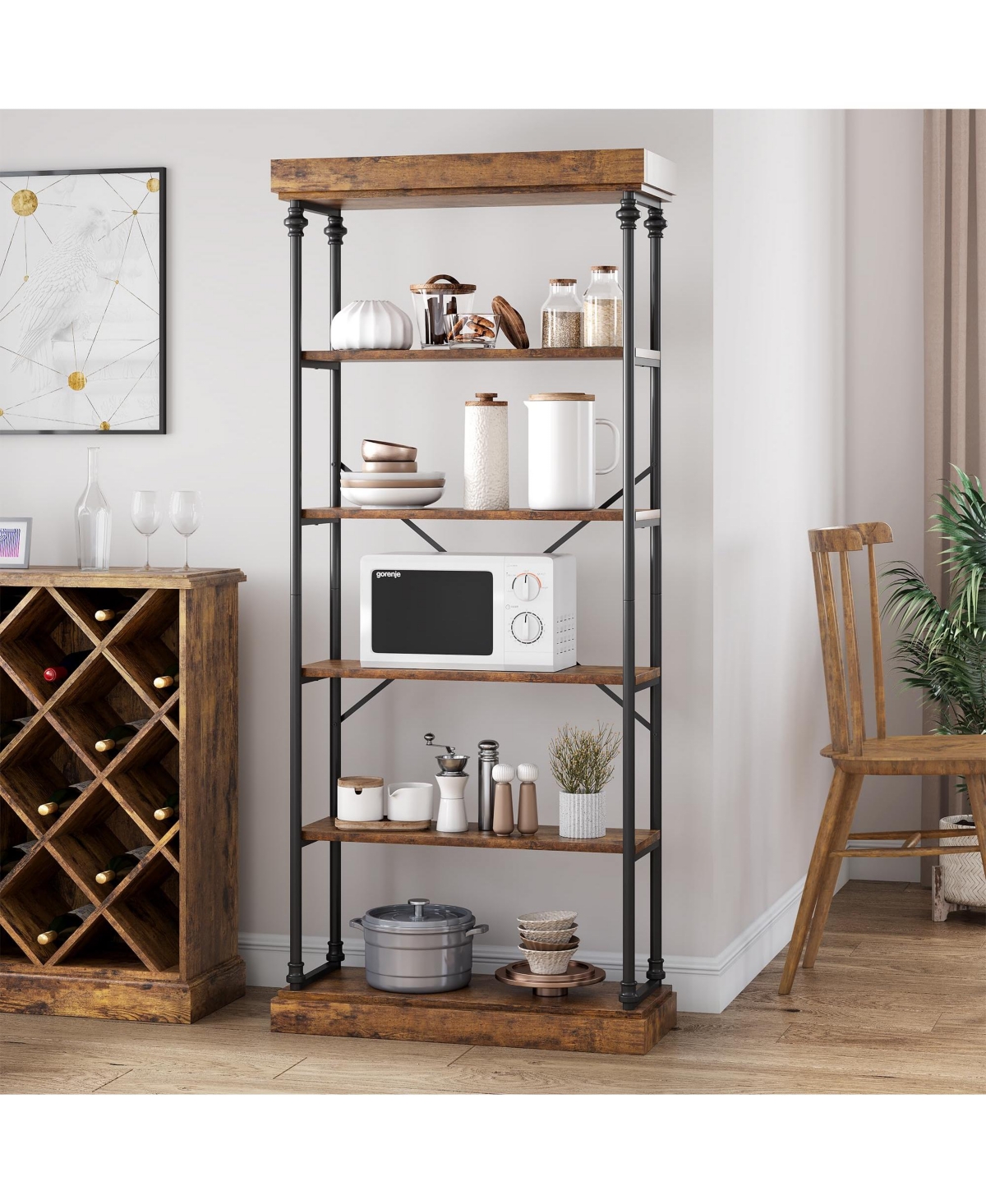 Click here for gaomon 6 Tier Bookshelf Industrial Bookcase Wood S... prices