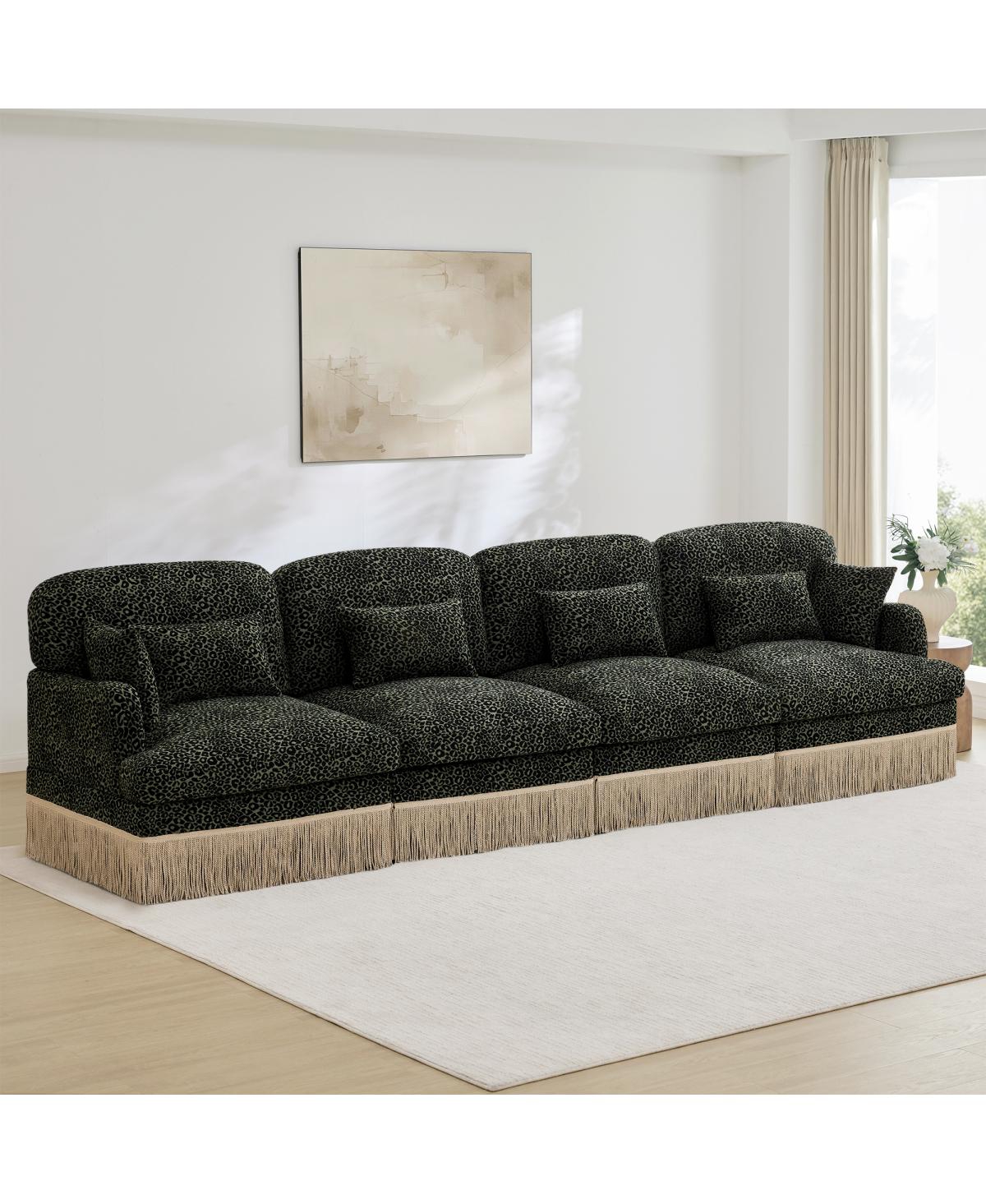 Click here for Streamdale Furniture 131inch Leopard Chenille 4-Se... prices