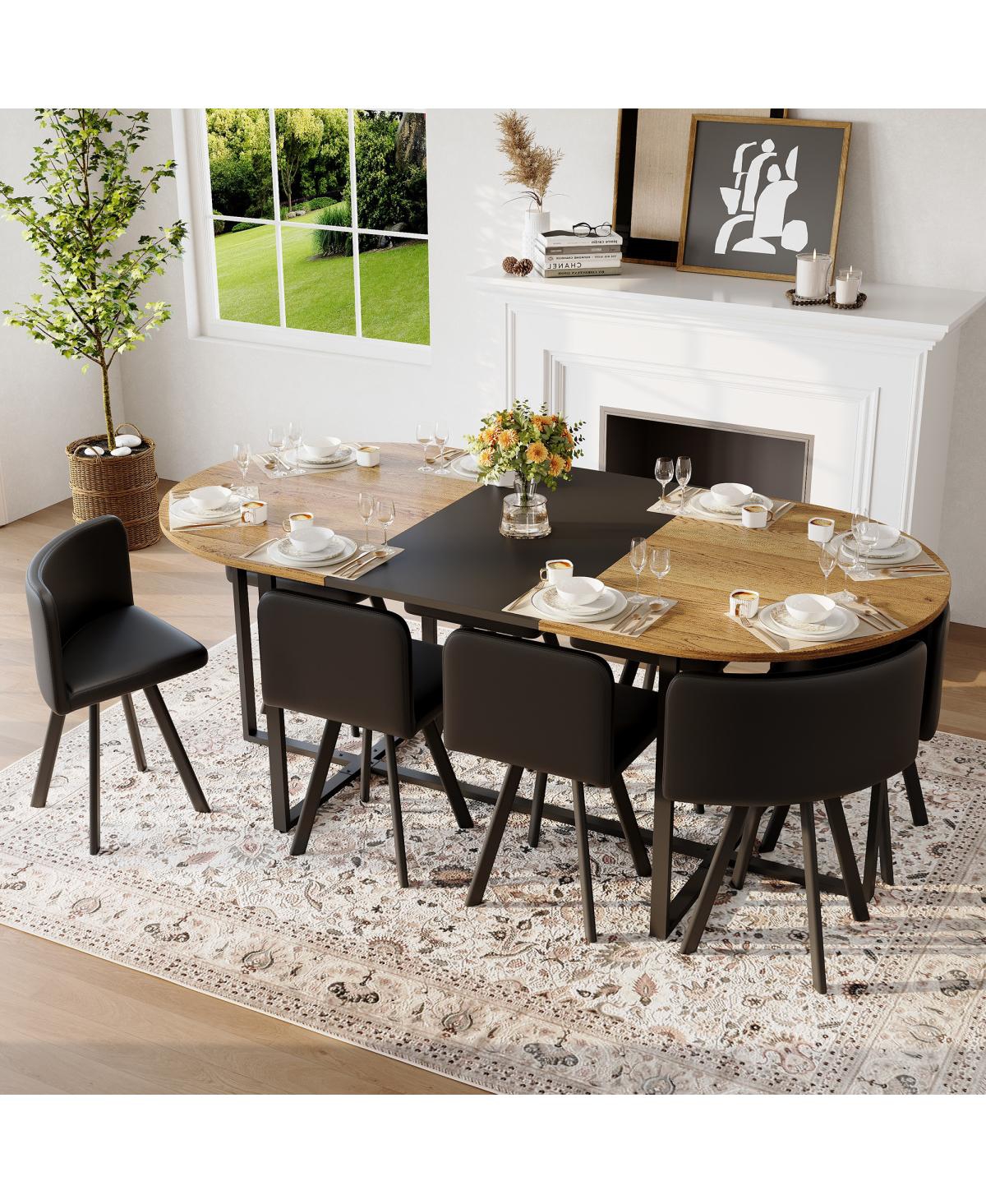 Click here for Streamdale Furniture 9 Piece Oval Dining Table Set... prices