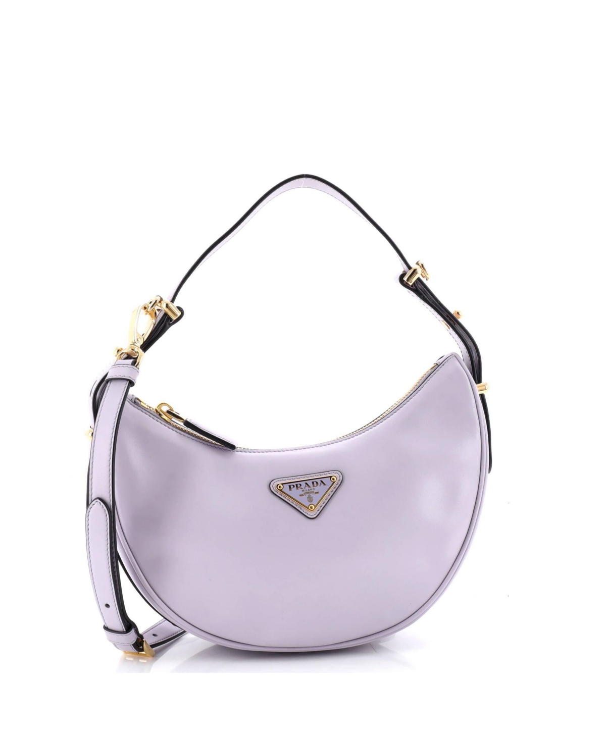 Click here for Pre-Owned Prada Small Arque Half Moon Hobo Leather... prices