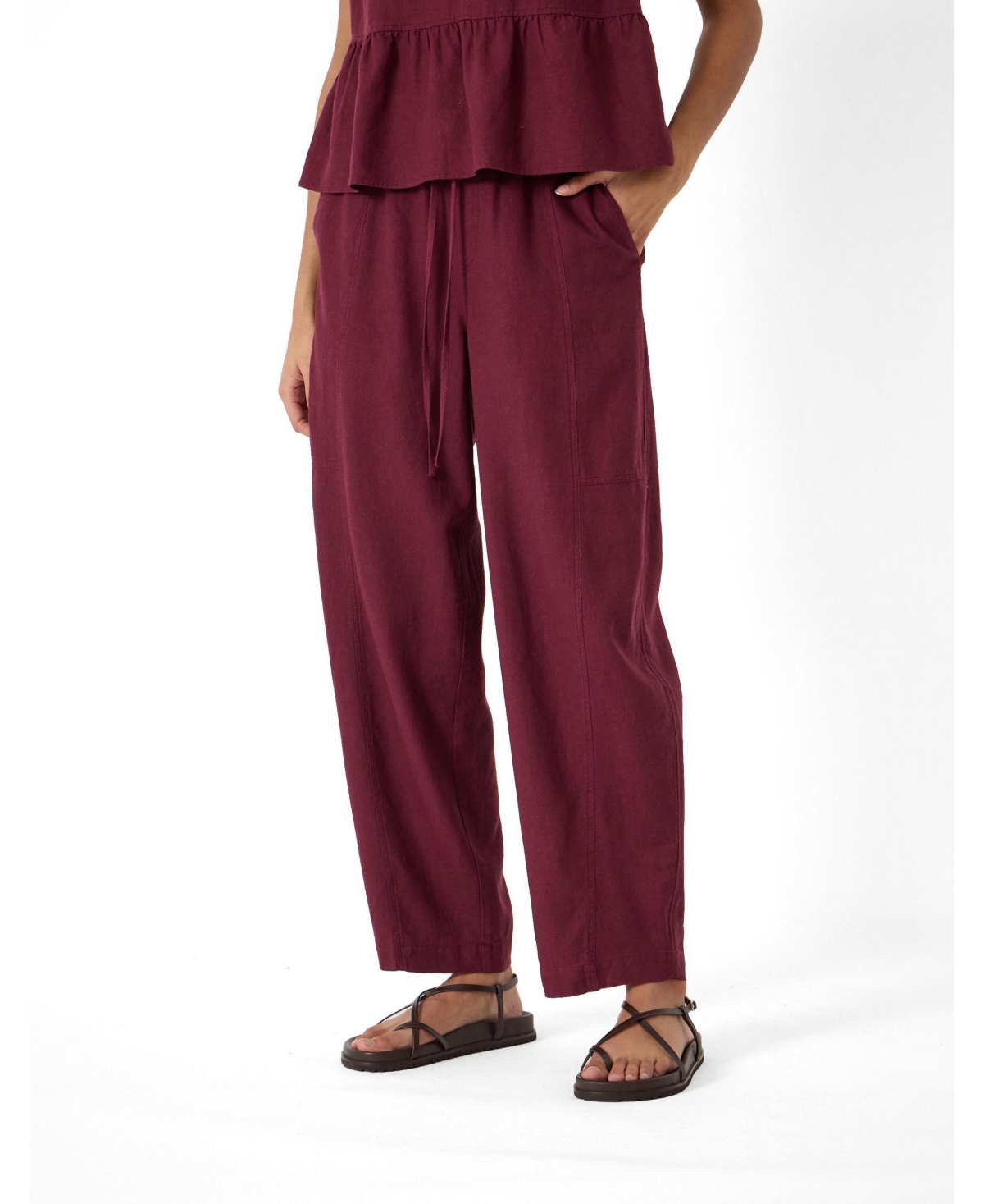 Click here for Hush Womens Tovi Linen Blend Barrel Leg Pants - Ma... prices