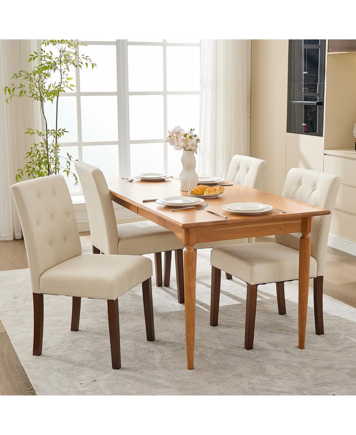 Click here for gaomon Upholstered Dining Chairs Set of 4  Tufted... prices