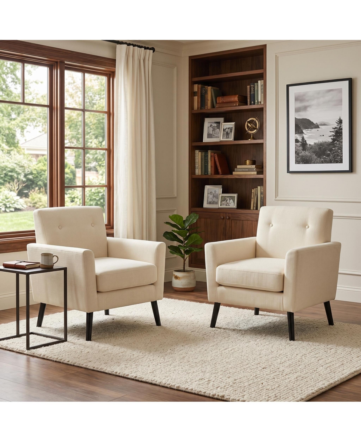 Click here for homfan Set of 2 Mid-Century Accent Chair  Button T... prices